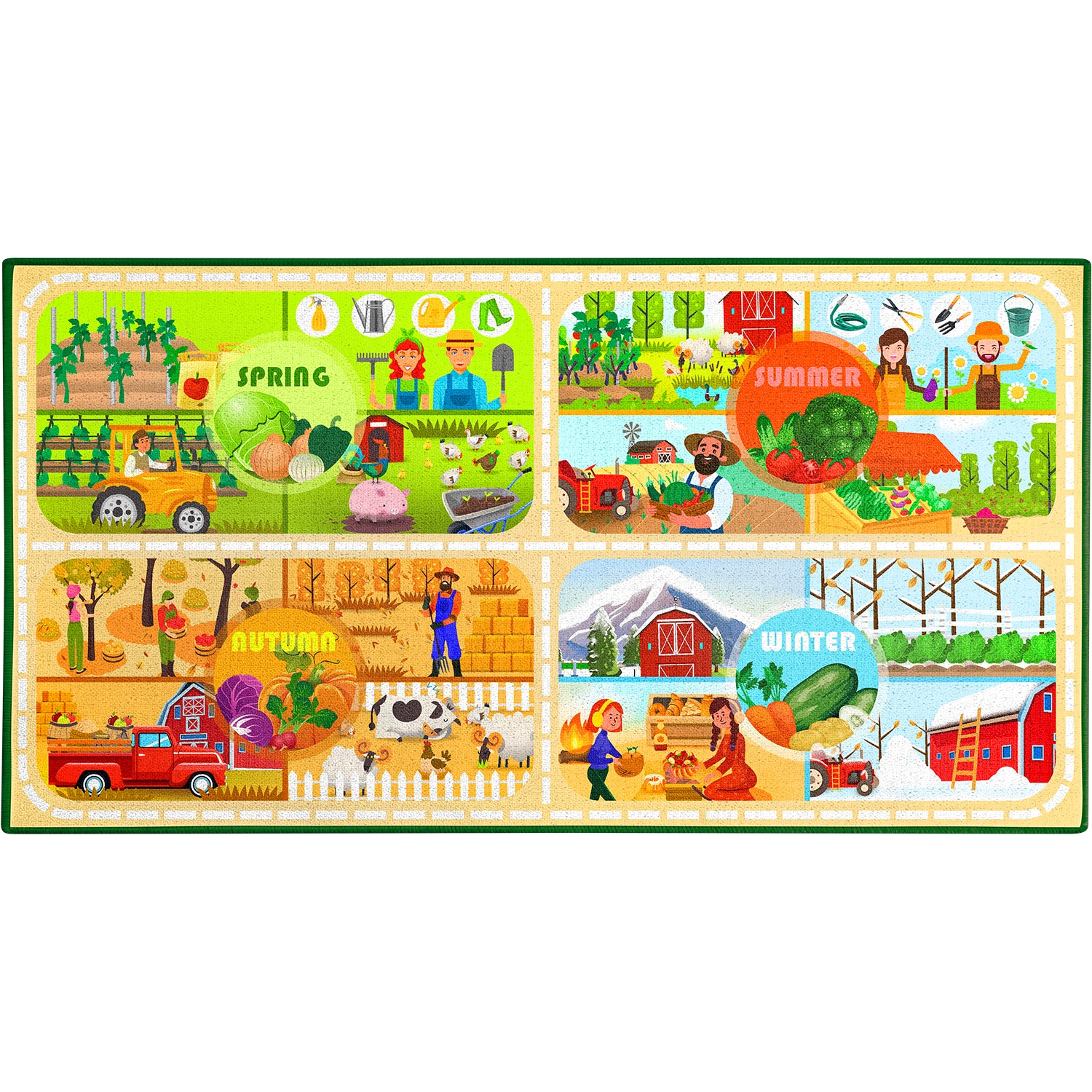Farm Non-Toxic Educational Kids Play Mat